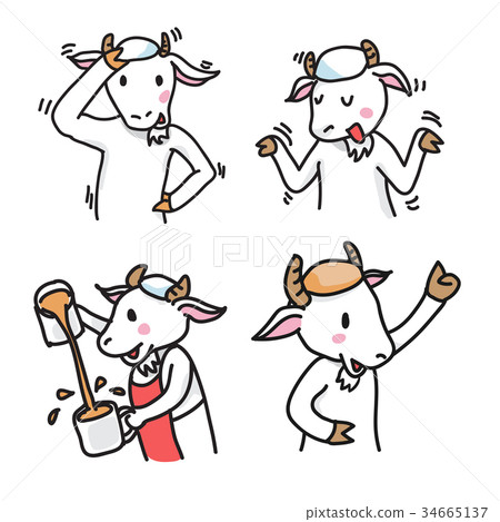 Set of Goat Cartoon Characters, group 1 - Vector - Stock Illustration ...