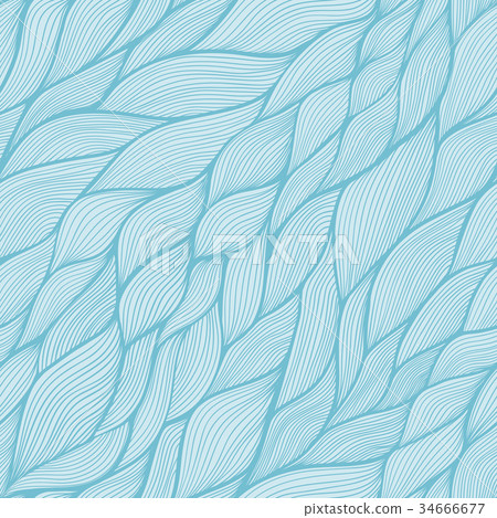 Blue vector seamless abstract hand-drawn pattern - Stock Illustration ...