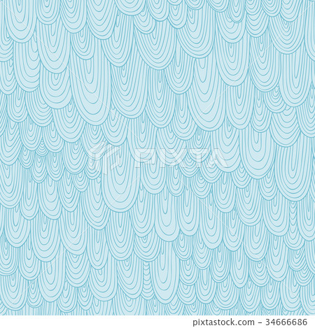 Blue vector seamless abstract hand-drawn pattern - Stock Illustration ...