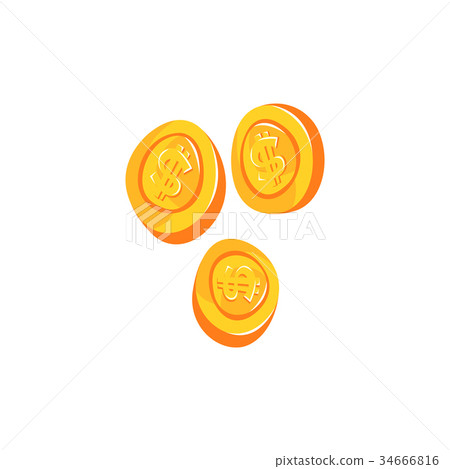 Gold coin with dollar sign cartoon vector - Stock Illustration ...
