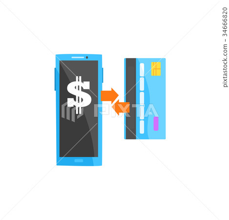 Modern smartphone processing mobile payment from - Stock Illustration ...