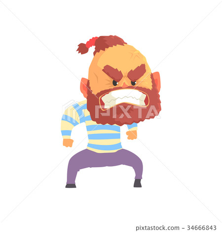 Angry aggressive bearded man cartoon vector - Stock Illustration ...