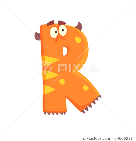 Cartoon character monster letter R - Stock Illustration [34669258] - PIXTA
