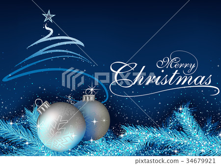 Blue Christmas Greeting-插圖素材 [34679921] - PIXTA圖庫