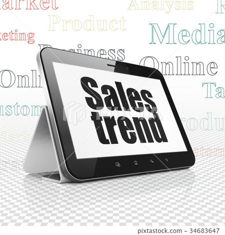 Advertising concept: Tablet Computer with Sales - Stock Illustration ...