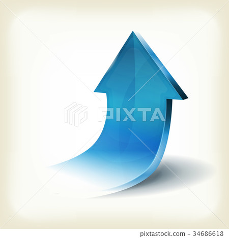 Blue Arrow Rising Up For Business Infographics - Stock Illustration ...