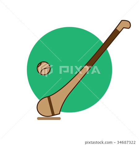 Vector hurling game. Irish hurling. Hurley and - Stock Illustration ...