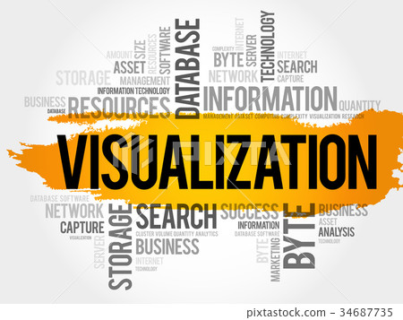 Visualization word cloud collage - Stock Illustration [34687735] - PIXTA