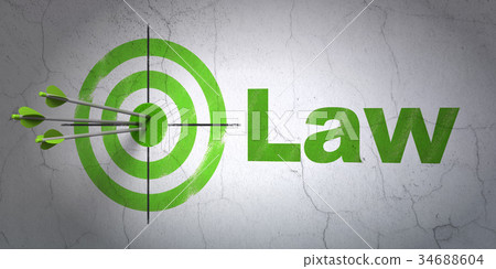 Law concept: target and Law on wall background - Stock Illustration ...