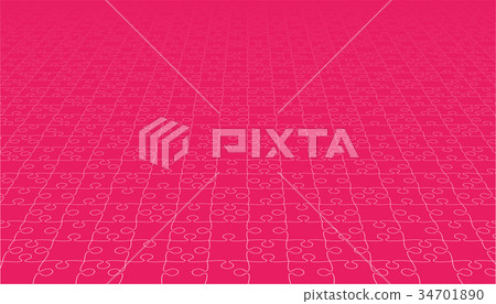 Perspective Pink Puzzles Pieces - Vector Jigsaw - Stock Illustration ...