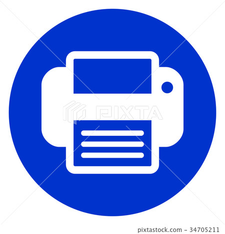 printer blue circle icon - Stock Illustration [34705211] - PIXTA