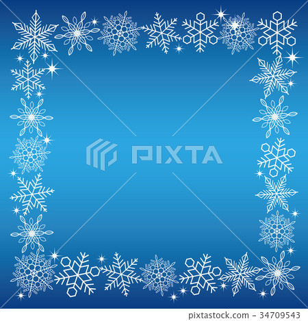 Snowflake frame rectangle - Stock Illustration [34709543] - PIXTA