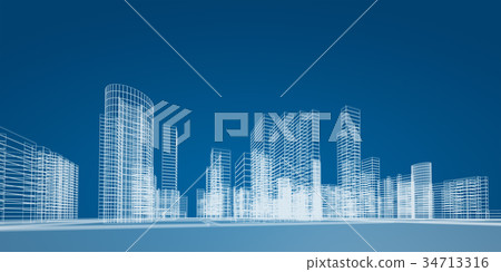 City scene 3d rendering - Stock Illustration [34713316] - PIXTA