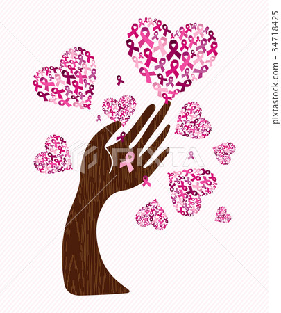 Cancer Ribbon Tree Clip Art