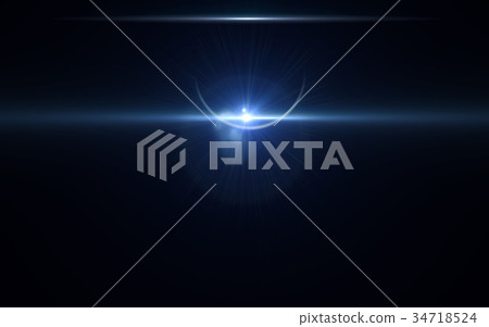 lunar eclipse moon light flare in space background - Stock Illustration ...