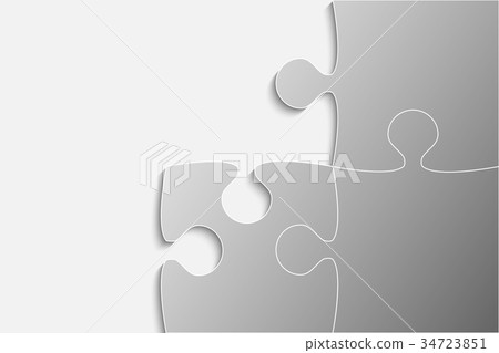 Vector Three Grey Piece Puzzle Jigsaw. - Stock Illustration [34723851 ...