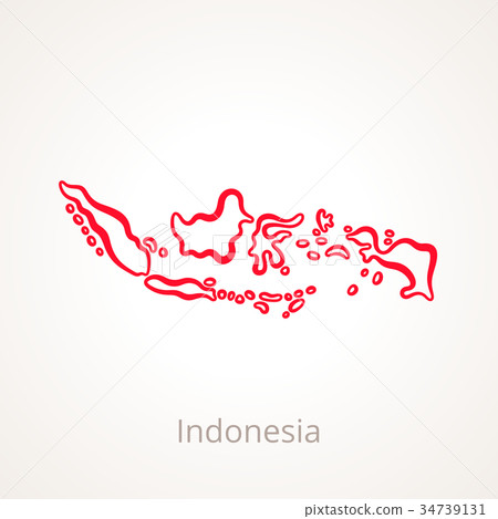 Outline Map Of Indonesia Creative Vector Indonesia Country Map Made Of