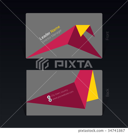 Yellow and purple business card design - Stock Illustration [34741867 ...