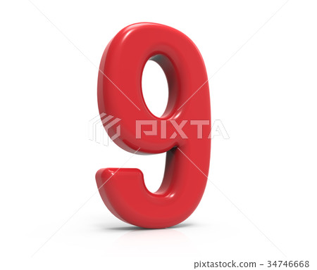 red number 9 - Stock Illustration [34746668] - PIXTA