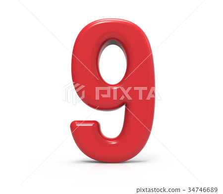 red number 9 - Stock Illustration [34746689] - PIXTA