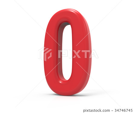 red number 0 - Stock Illustration [34746745] - PIXTA