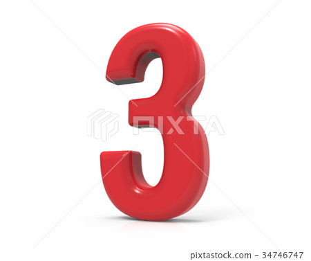red number 3 - Stock Illustration [34746747] - PIXTA