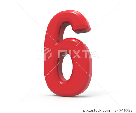 red number 6 - Stock Illustration [34746755] - PIXTA
