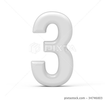 pearl white number 3 - Stock Illustration [34746803] - PIXTA