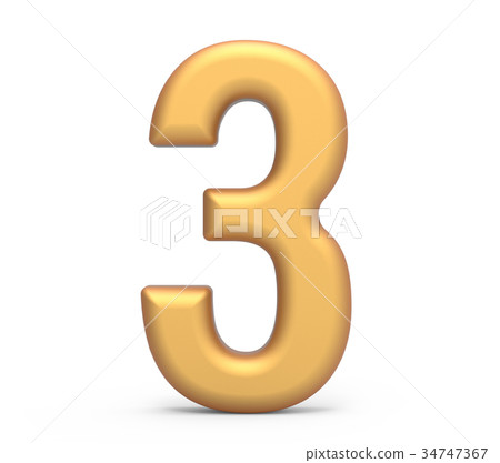 golden number 3 - Stock Illustration [34747367] - PIXTA