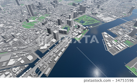 Tokyo overhead view graphic city - Stock Illustration [34753596] - PIXTA