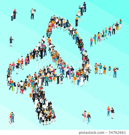 Crowd People Isometric Megaphone - Stock Illustration [34762661] - PIXTA