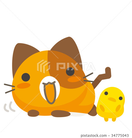 It is a cat. Mike cat + Piyo - Stock Illustration [34775043] - PIXTA