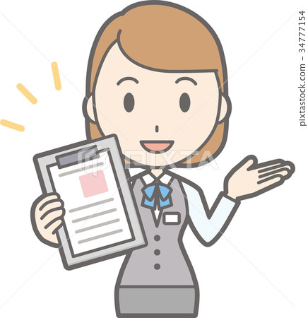 Illustration of a female clerk in uniform... - Stock Illustration ...