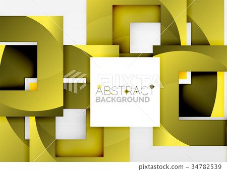Squares geometric object in light 3d space - Stock Illustration ...