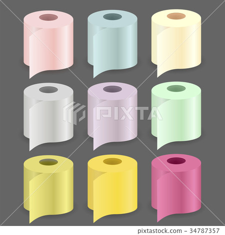 Colorful Paper Roll Set - Stock Illustration [34787357] - PIXTA