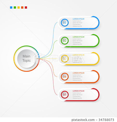 Infographics of 5 elements - Stock Illustration [34788073] - PIXTA