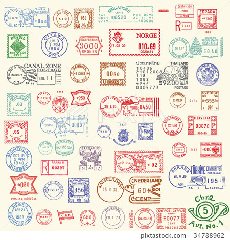 Vintage postmarks - Stock Illustration [34788962] - PIXTA