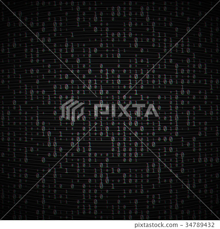 Vector binary code dark background. Big data - Stock Illustration [34789432] - PIXTA