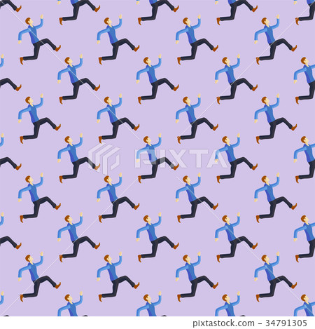Running runner man marathon seamless pattern - Stock Illustration ...