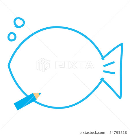 Colored pencil fish text box - Stock Illustration [34795818] - PIXTA