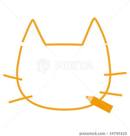 Colored pencil cat text box - Stock Illustration [34795820] - PIXTA