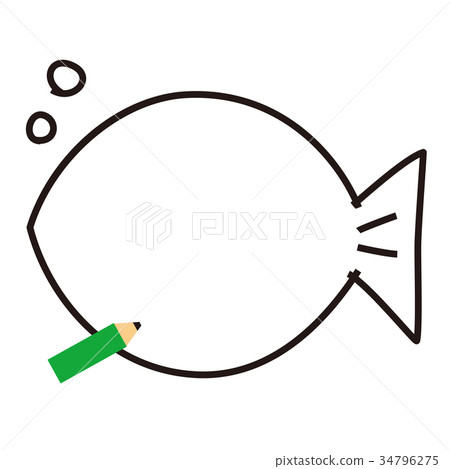 Pencil fish text box - Stock Illustration [34796275] - PIXTA