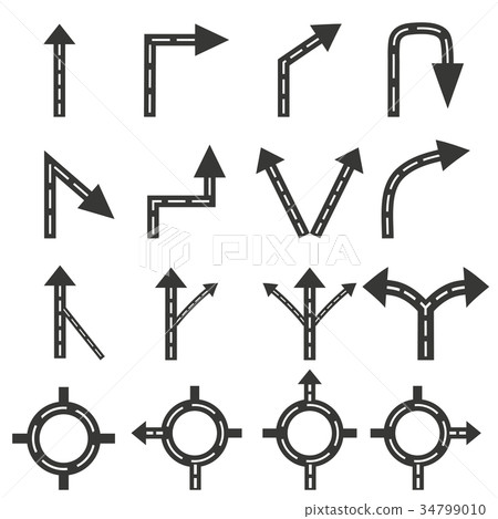 vector of navigational road sign icon set-插圖素材 [34799010] - PIXTA圖庫