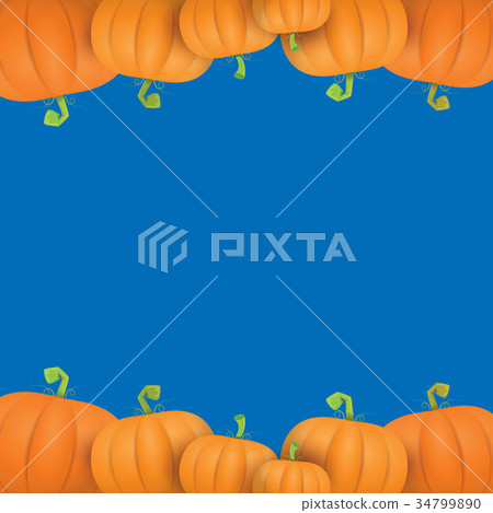 autumn vector orange pumpkins border design - Stock Illustration ...