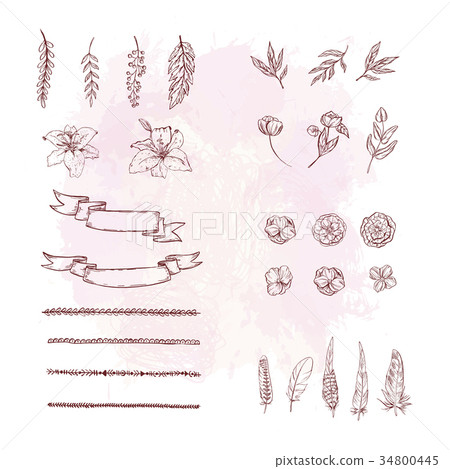 Set of hand drawn elements - Stock Illustration [34800445] - PIXTA
