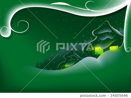 Green Abstract Christmas Background - Stock Illustration [34805646] - PIXTA