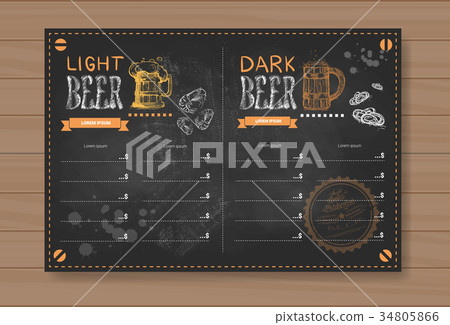 Beer Menu Set Design For Restaurant Cafe Pub - Stock Illustration ...