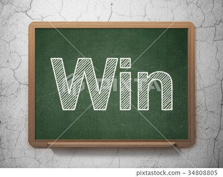 Business concept: Win on chalkboard background - Stock Illustration ...