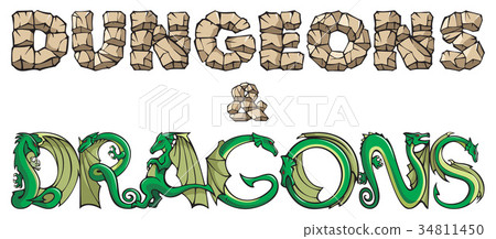 Dungeons and dragons, hand-made fonts, vector-插圖素材 [34811450] - PIXTA圖庫