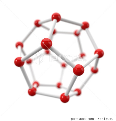 spherical molecule model on white background. - Stock Illustration ...